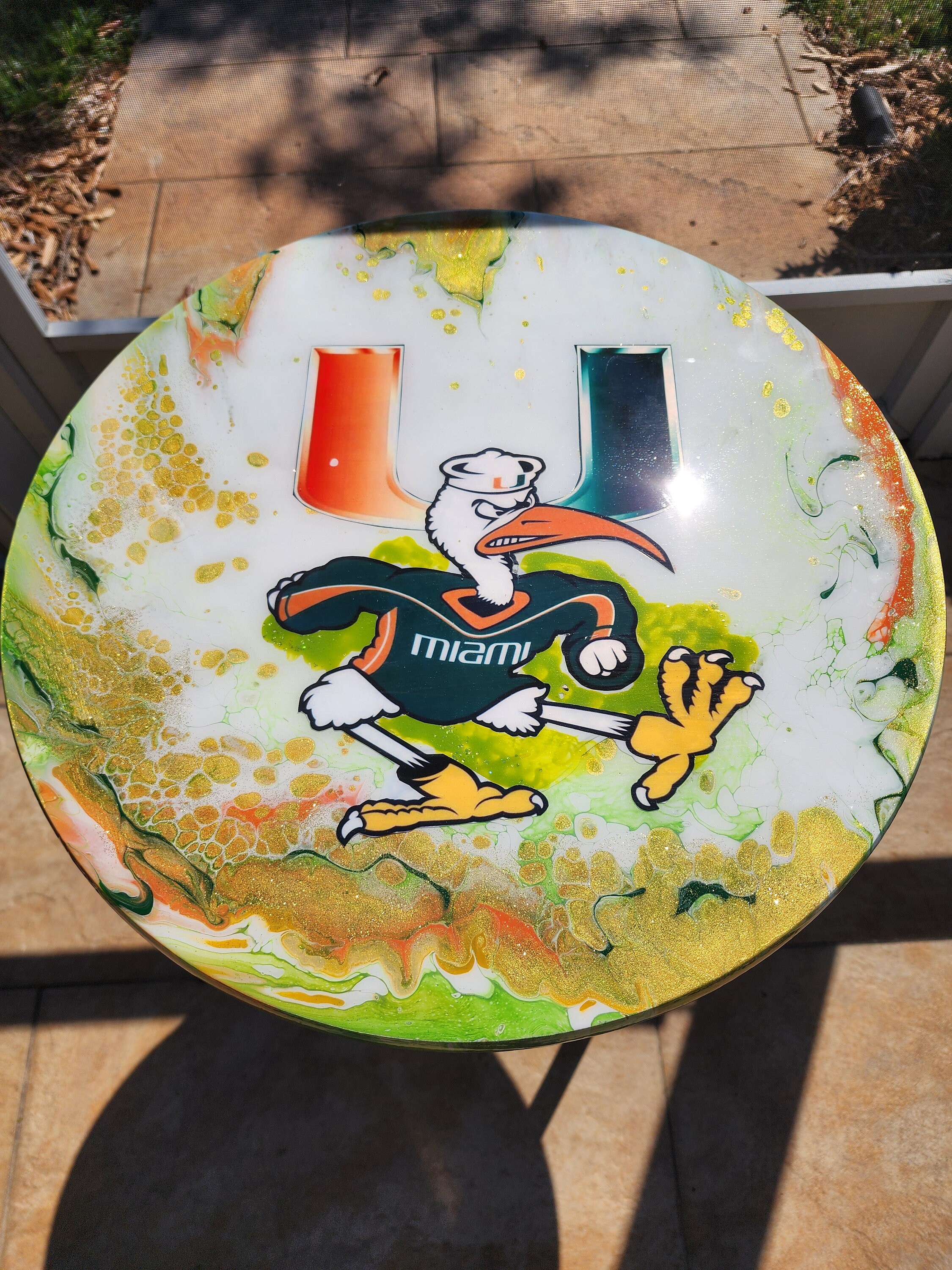 UMIAMI PATIO TABLE Sports Cocktails Man Cave Golf Side Table End Table ...