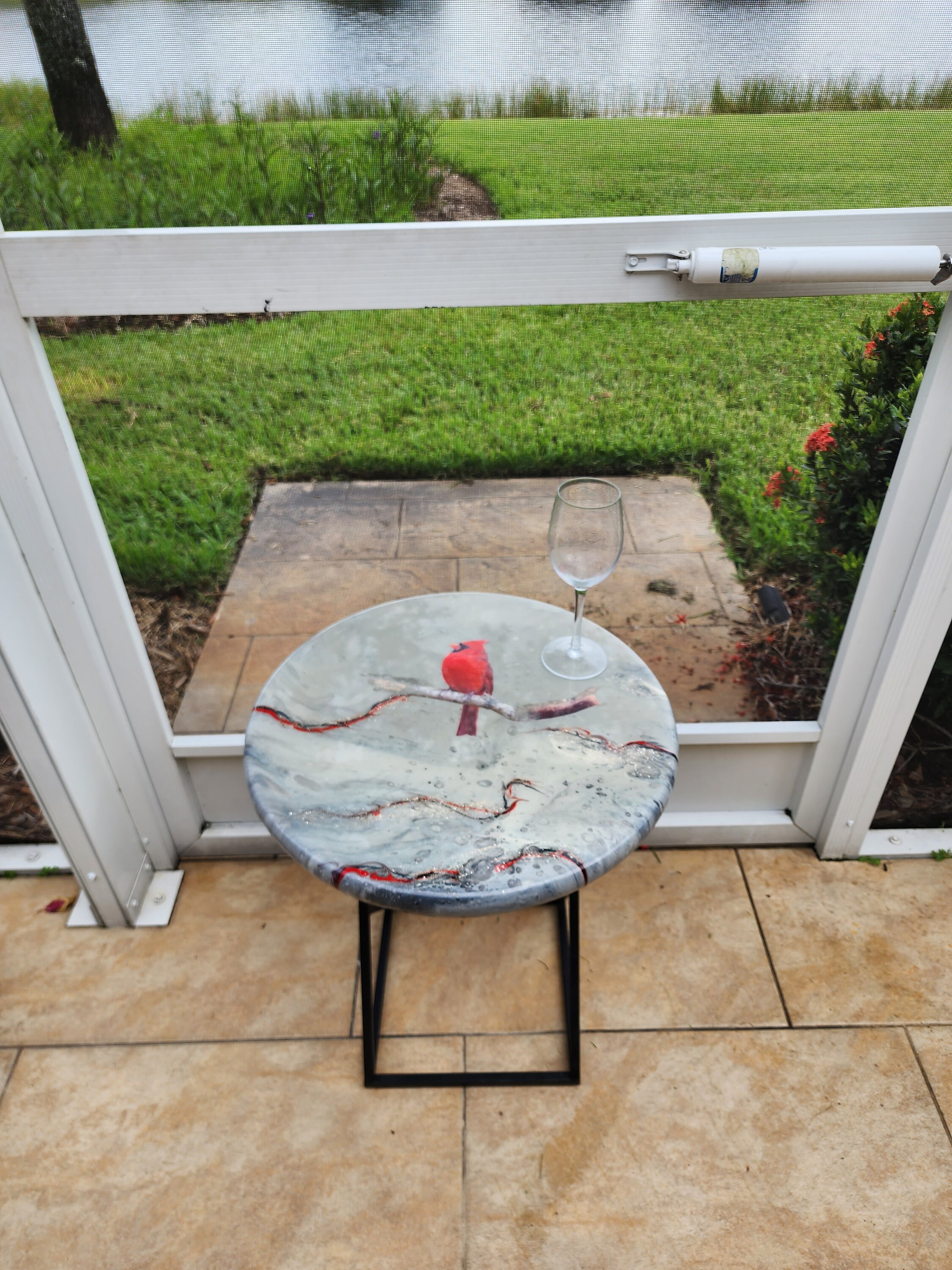 RED CARDINAL TABLE Side Table End Table Patio Table Gifts - Etsy