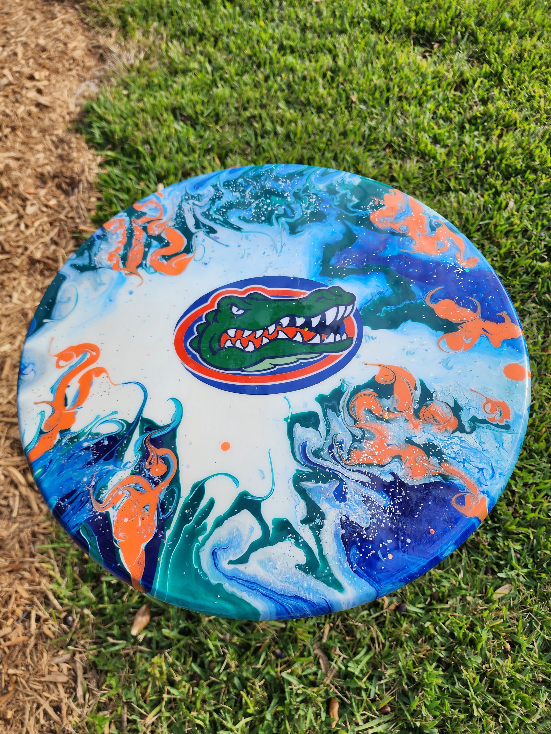 FLORIDA GATORS TABLE, Patio Table Sports Cocktails Man Cave Golf Side ...