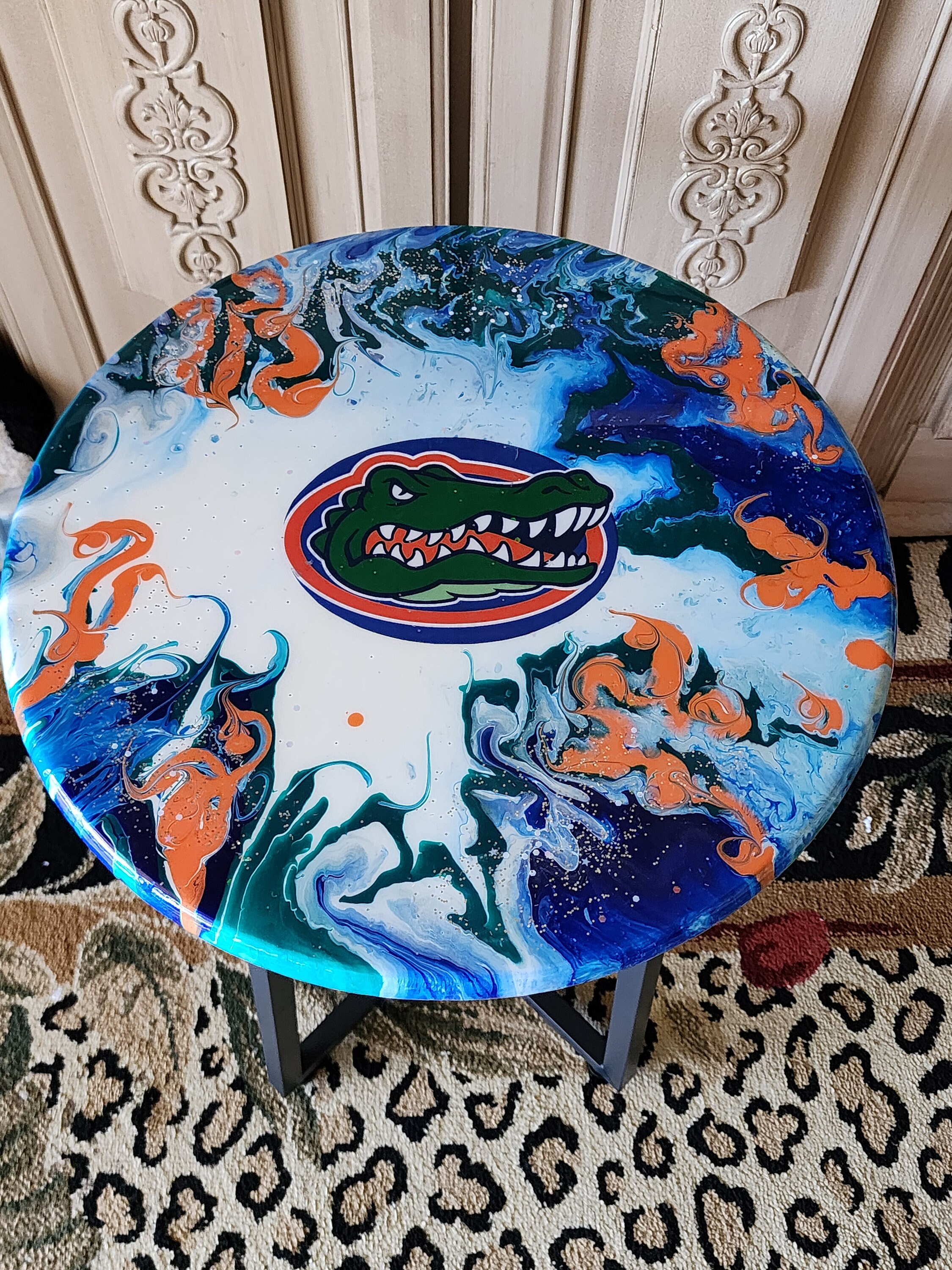 FLORIDA GATORS TABLE, Patio Table Sports Cocktails Man Cave Golf Side ...