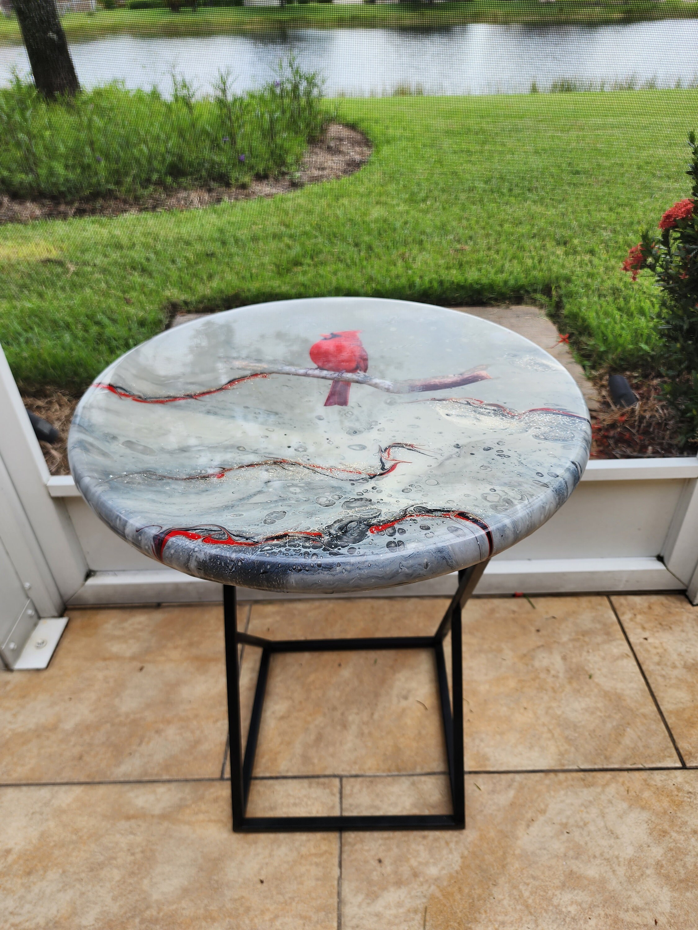 RED CARDINAL TABLE Side Table End Table Patio Table Gifts - Etsy