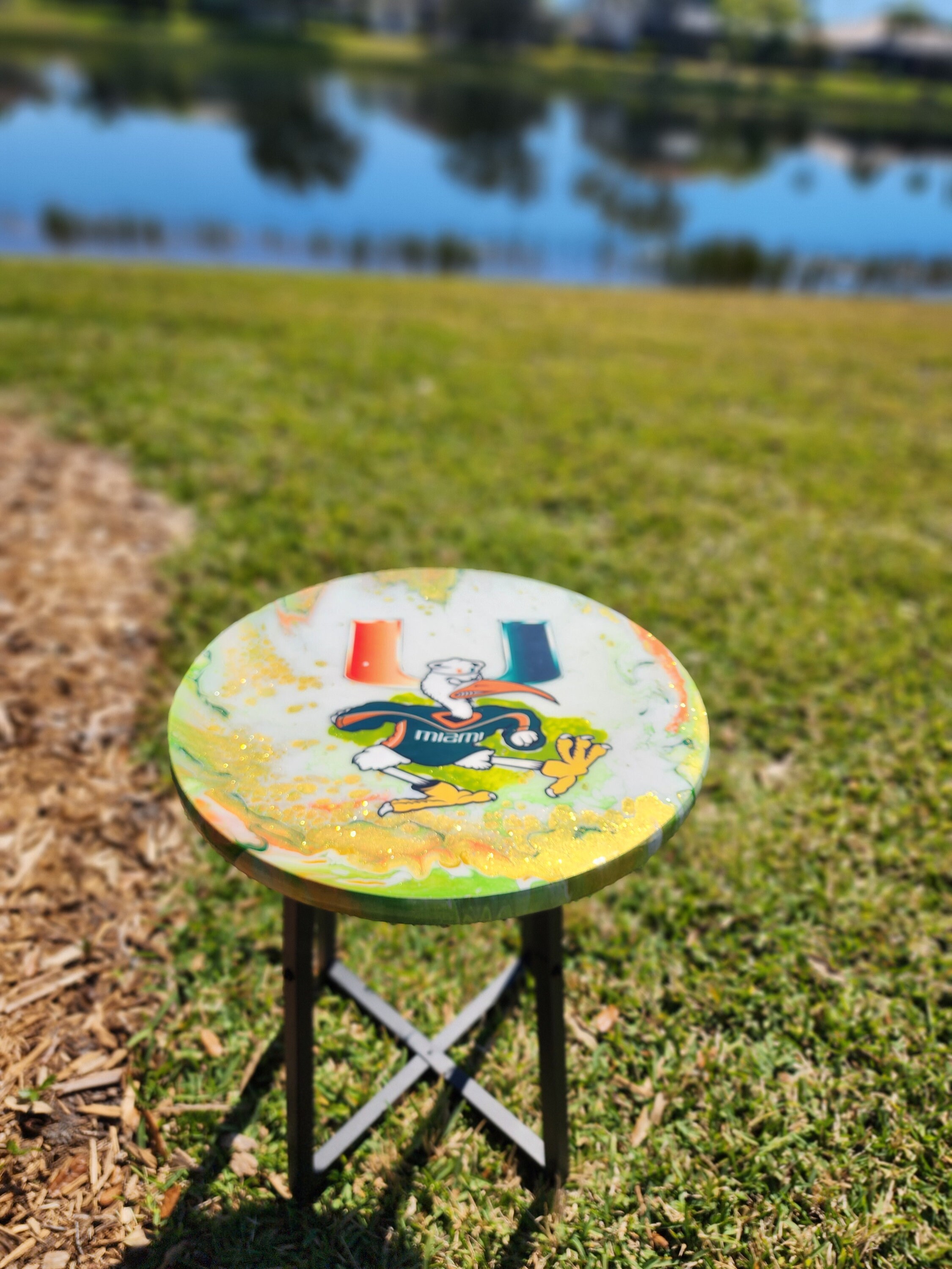 UMIAMI PATIO TABLE Sports Cocktails Man Cave Golf Side Table End Table ...