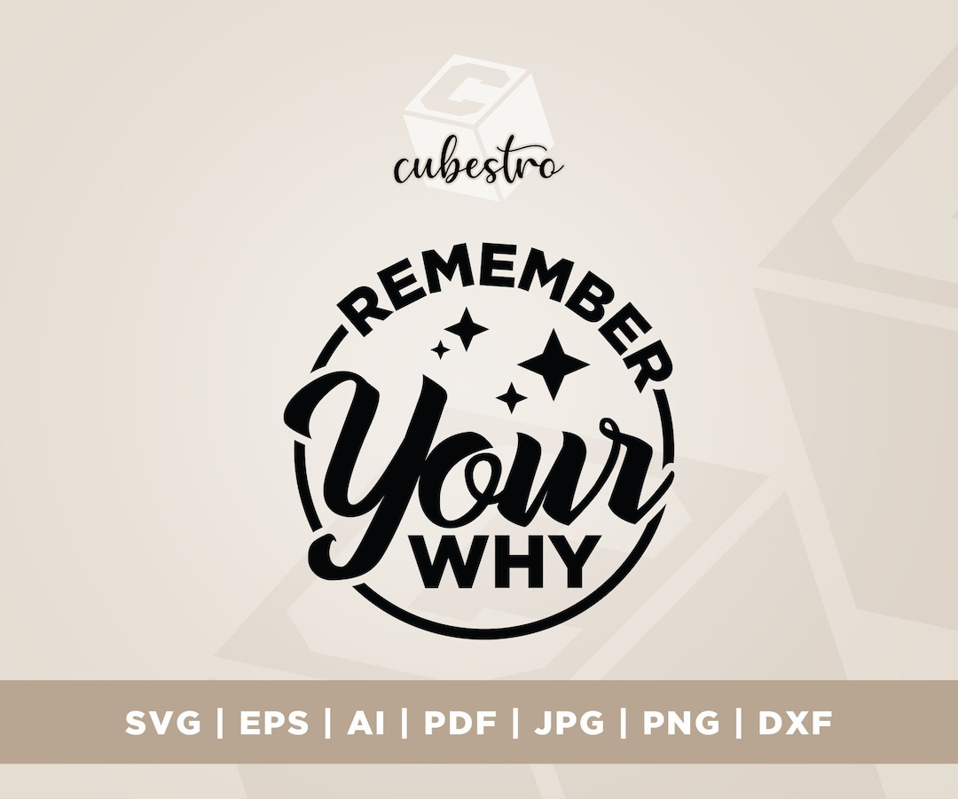 Remember Your Why SVG, Motivation Svg, Cricut, Created With a Purpose ...