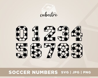 Digital Cut Files, Soccer Numbers, SVG, DXF, EPS, Sports, Varsity, Fall ...