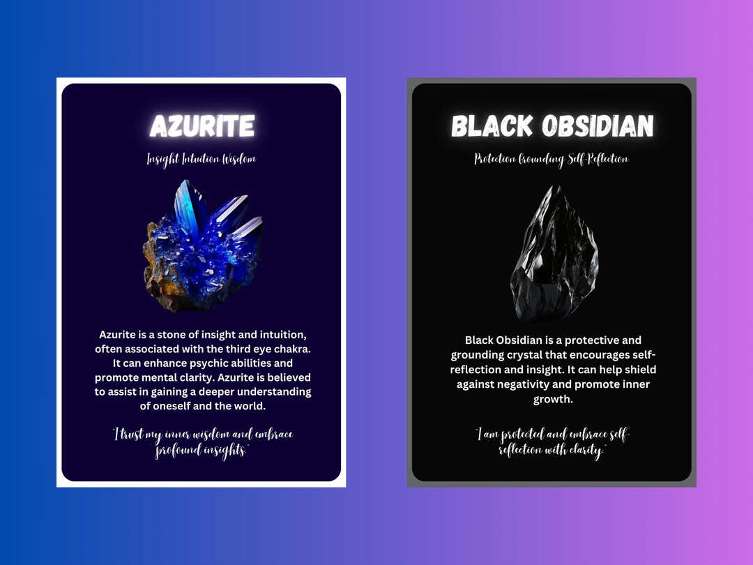 20 Cristal MEANING Cards, 20 PREMIUM Printable Crystal Meaning CARDS ...