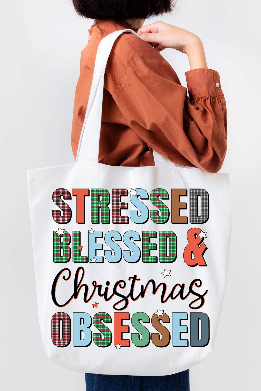 Stressed Blessed & Christmas Obsessed PNG I Christmas Sublimation I ...