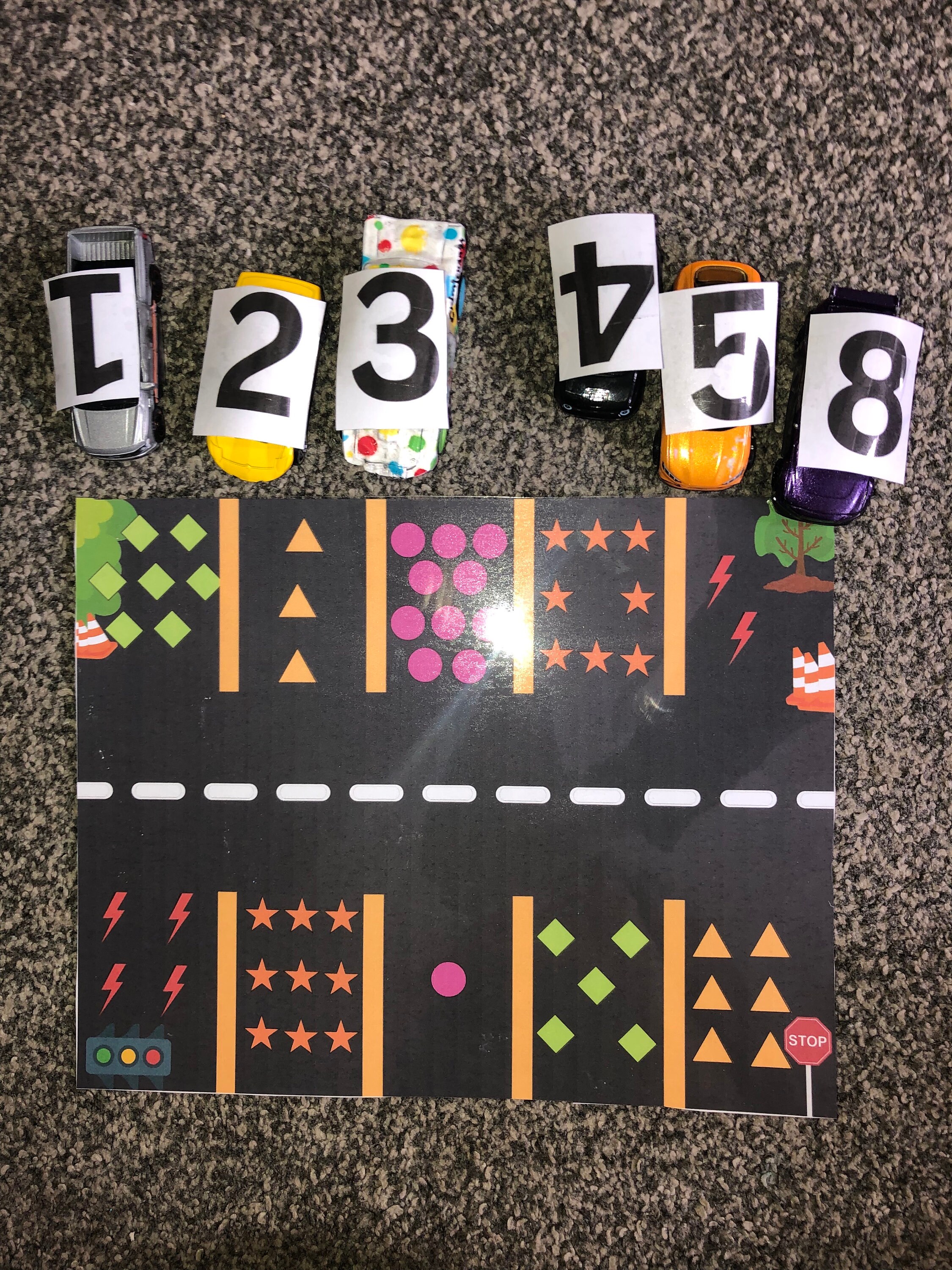 Maths Children Car Game Parking Space Toy, Classroom Activity ...