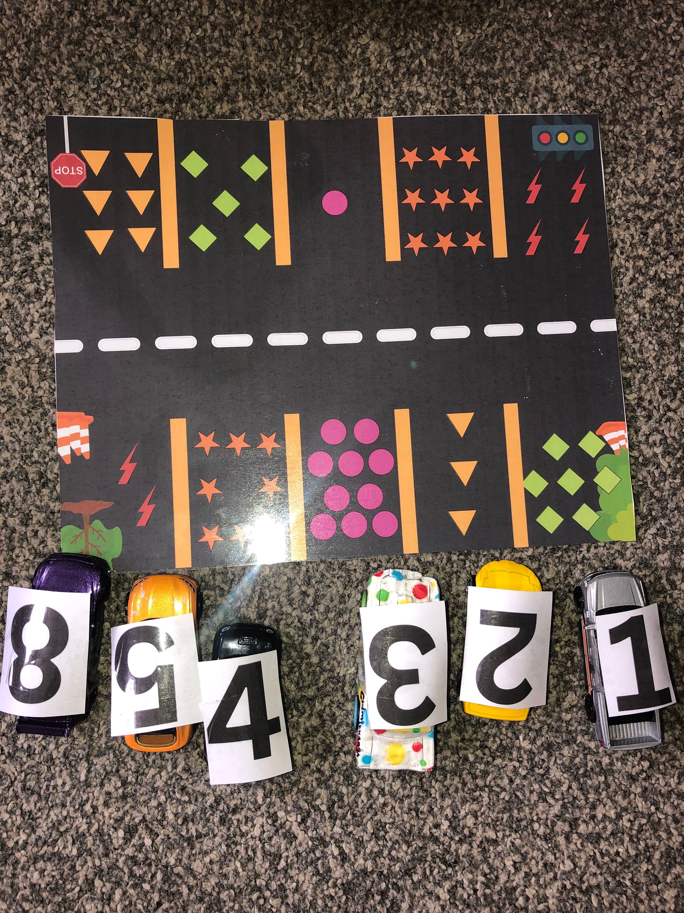 Maths Children Car Game Parking Space Toy, Classroom Activity ...