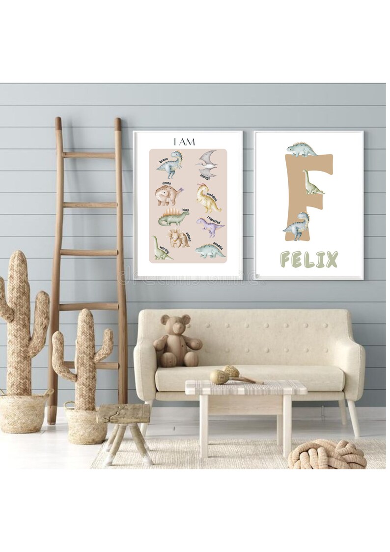 Dinosaur Affirmation Posters for Children. Wall Art, Prints for Kids ...