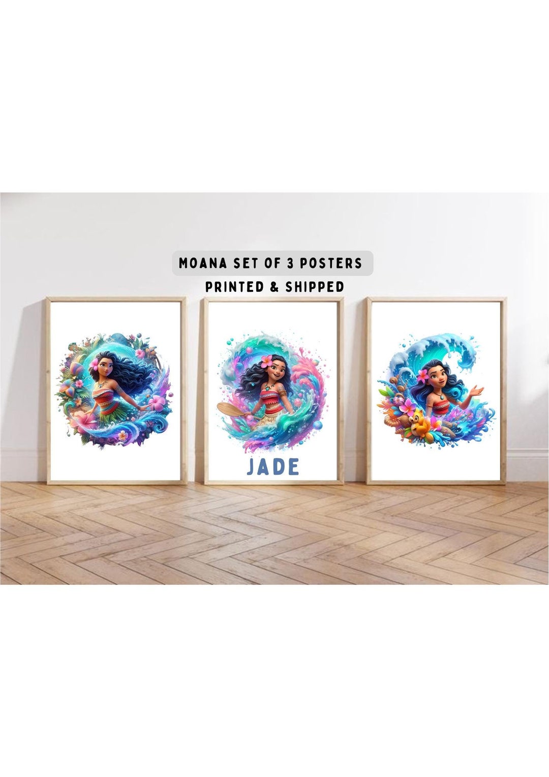 Moana Print Poster - Watercolor Splash Art - Moana Wall Decor - Disney ...