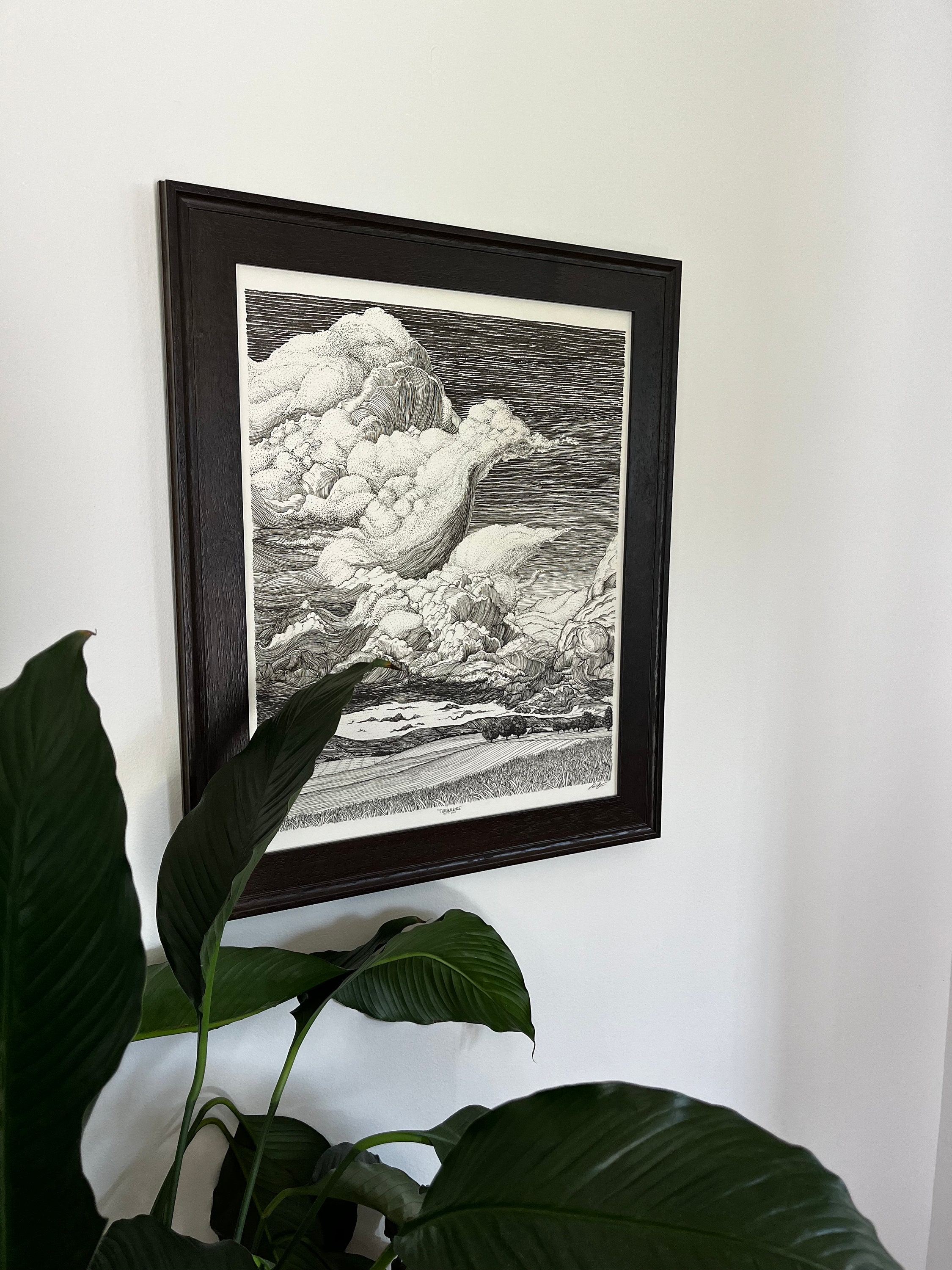 Turbulence- Landscape Storm Artwork Pen and Ink Drawing Print Wall ...
