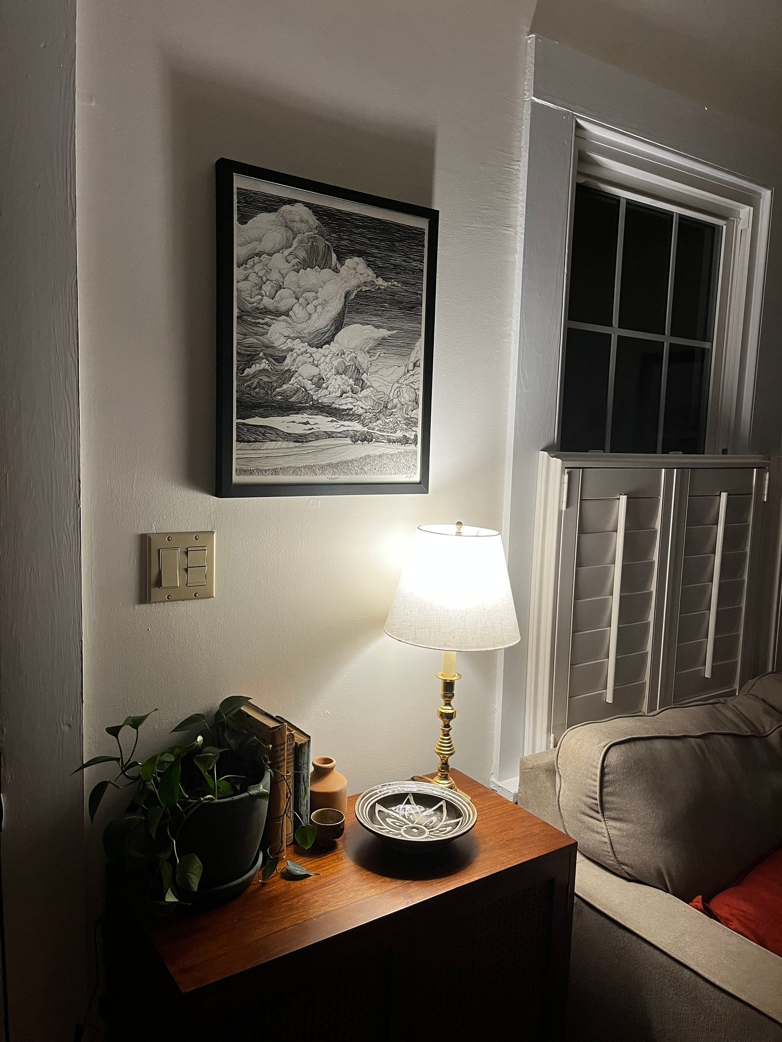 Turbulence- Landscape Storm Artwork Pen and Ink Drawing Print Wall ...