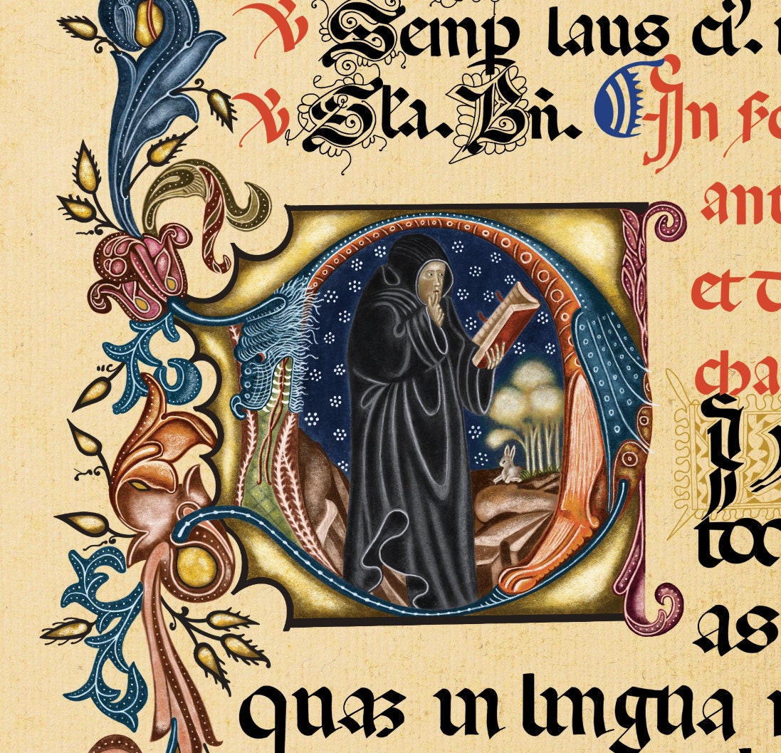 Hand Drawn Medieval Illuminated Manuscript • Limited Edition of 10 ...