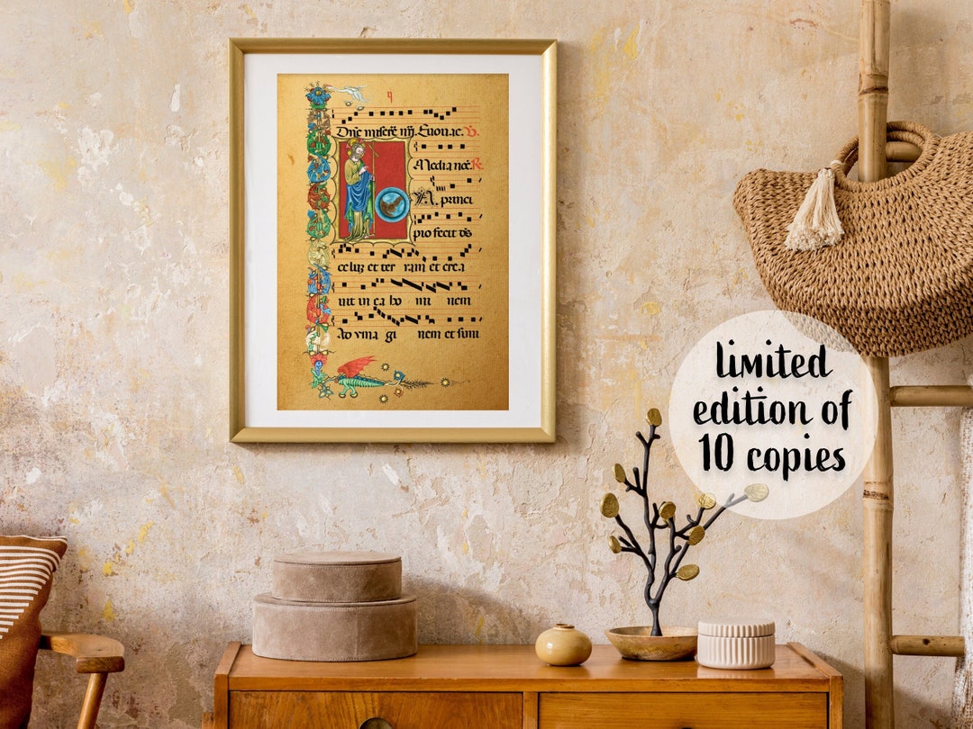 Medieval Handwritten Score Music • Limited Edition of 10 Copies • Wall ...