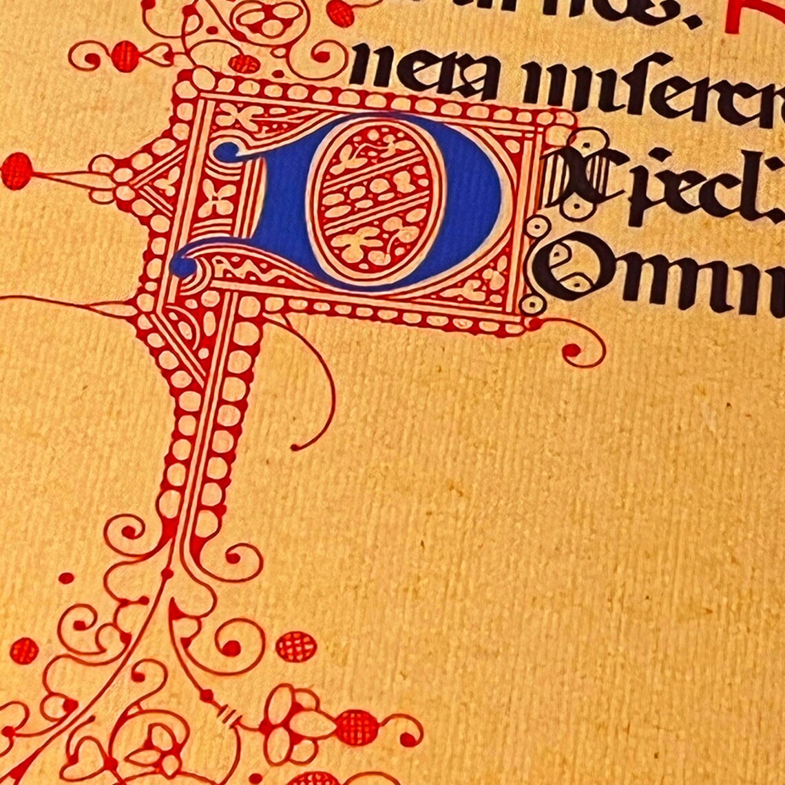 Medieval Illuminated Manuscript Hand Drawn - Book of Hours XV Century ...