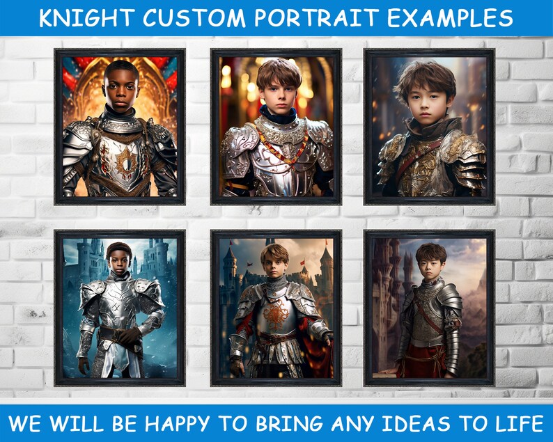 Birthday Gift Medieval Knight Custom Portrait From Photo or Birthday ...