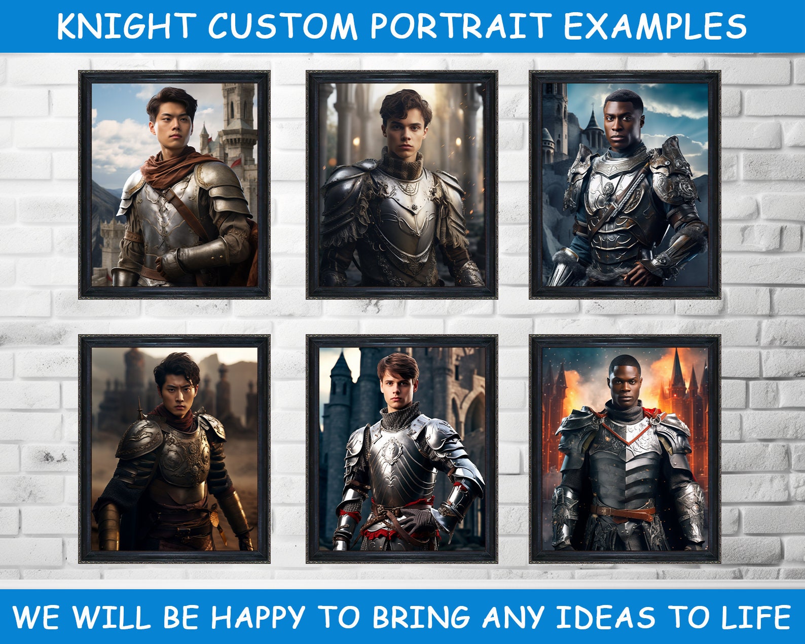 Custom Knight Portrait From Photo for Birthday Gift or Birthday Custom ...