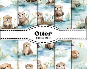 Sea Life Digital Paper, 5 Printable Paper, Seamless Pattern, Instant ...