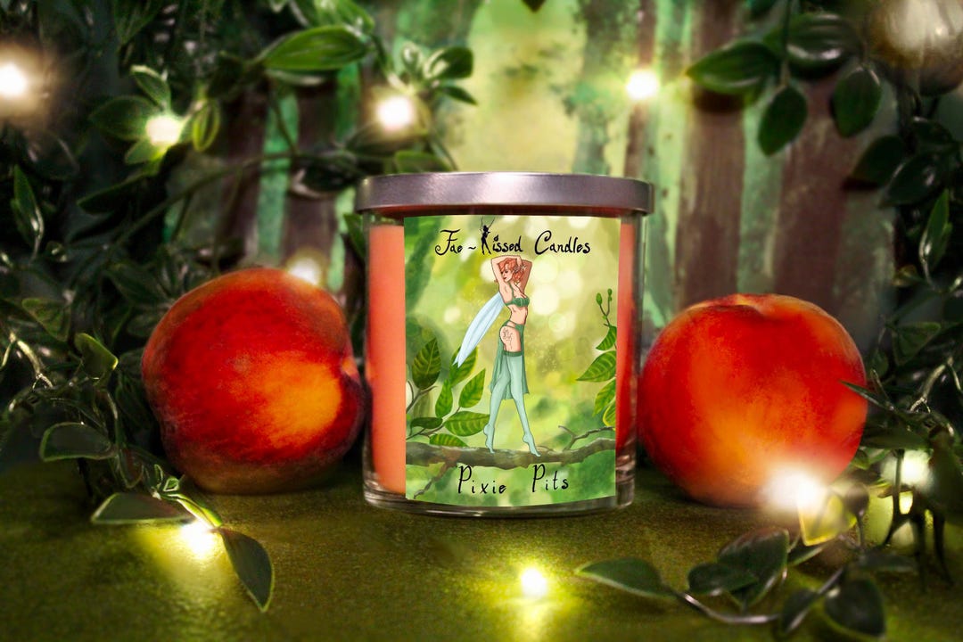 Pixie Pits Peach Scented 8.5 Oz Jar Candle - Etsy