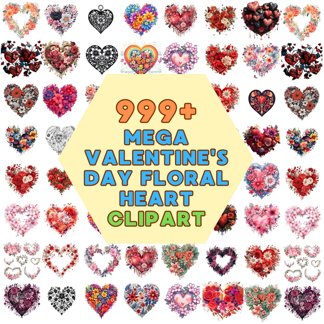 Valentines Digital Clipart Set, Valentine's Day Clip Art, Plants Key ...