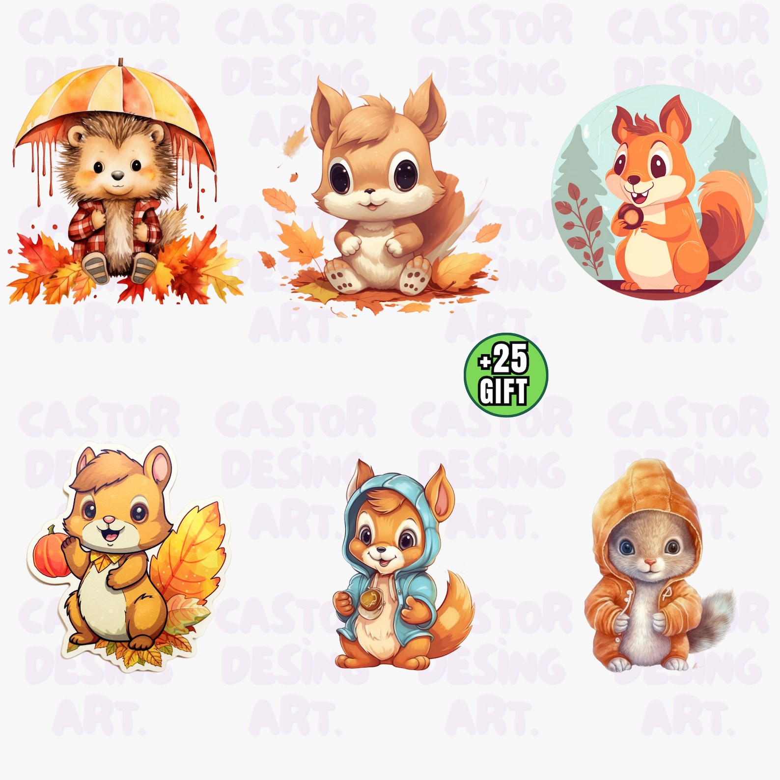 Kawaii Squirrel Clipart, Squirrel PNG, Cute Squirrel Clipart, Cute ...