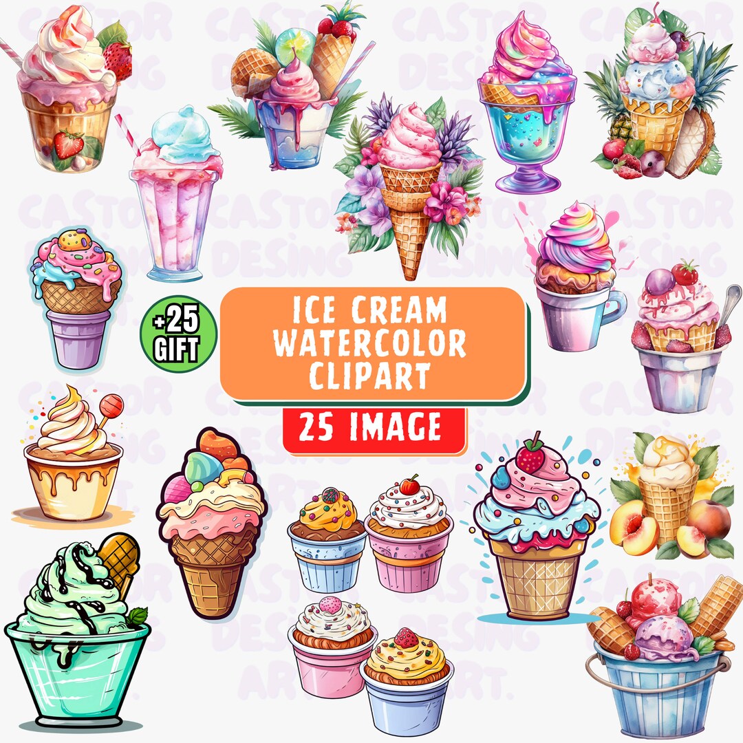 Ice Cream Clipart, Ice Cream Truck Clipart, Sundae Clipart, Summer Ice ...