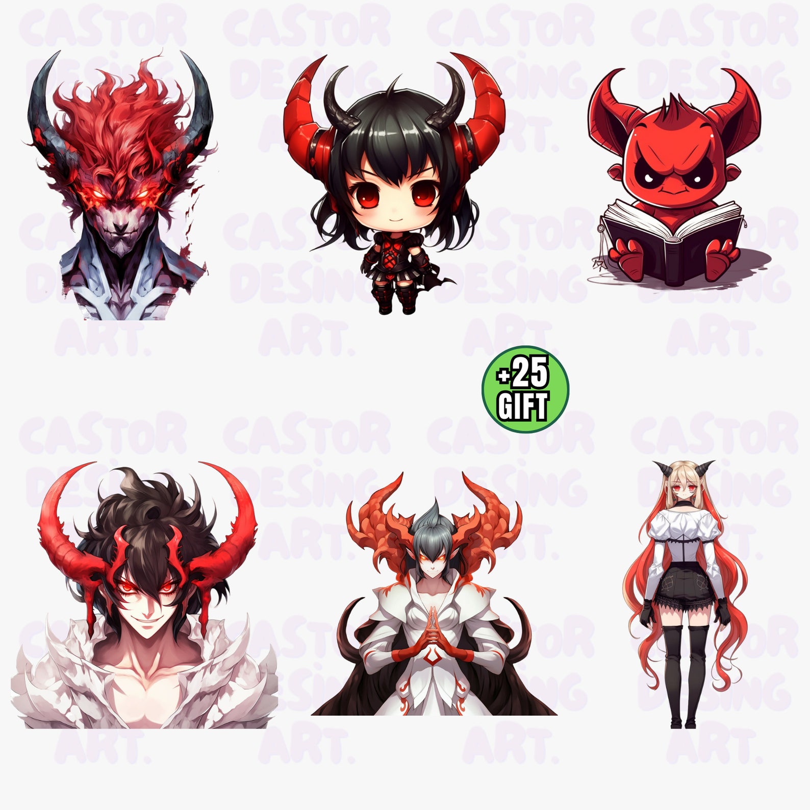 Anime Devil Clipart, Anime Demon Girl Clipart, Chibi Demon Fighters ...