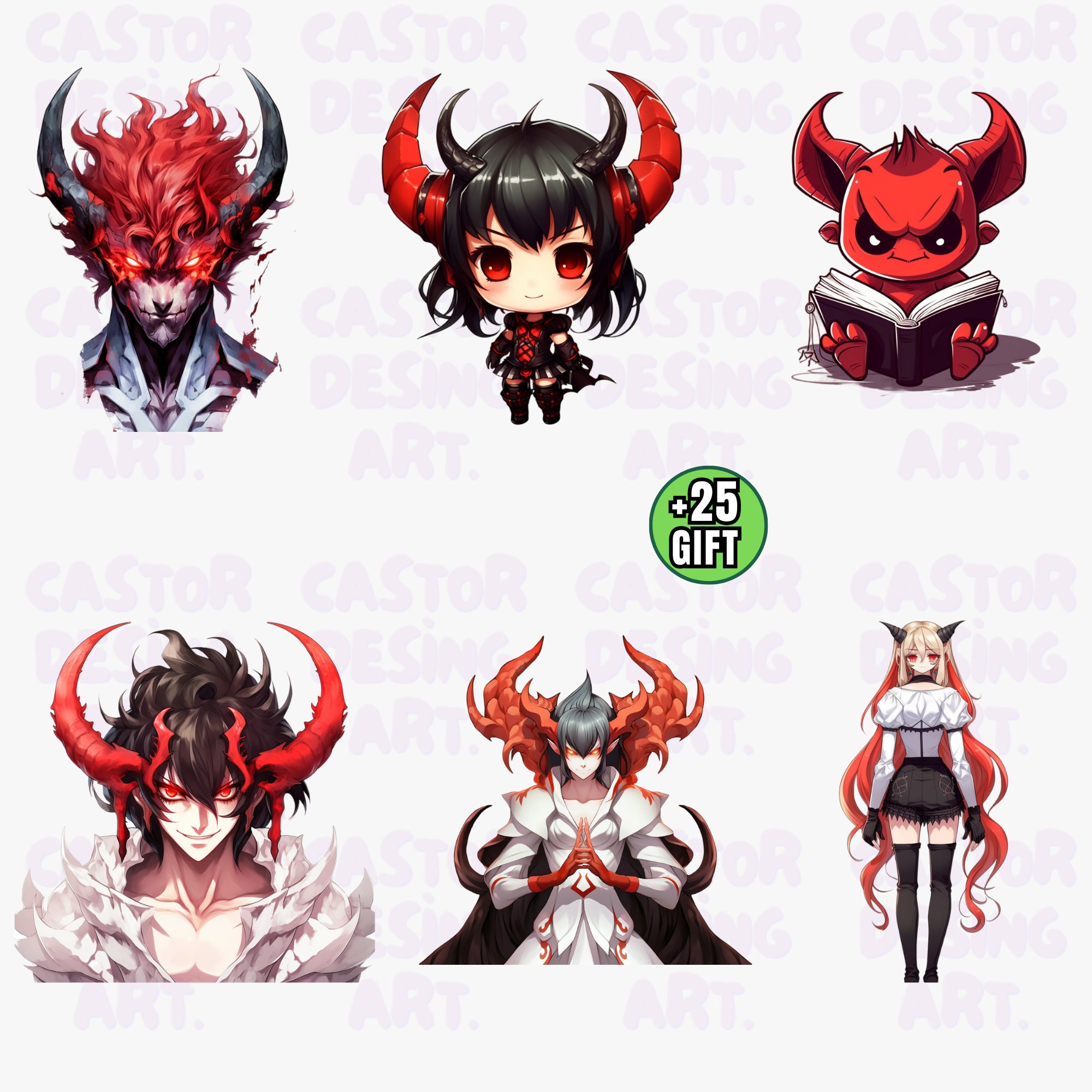 Anime Devil Clipart, Anime Demon Girl Clipart, Chibi Demon Fighters ...