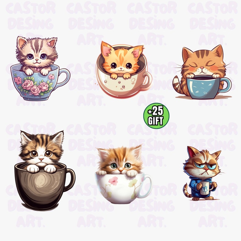 Cat Kitten Colorful Clipart Kitten Clipart Cat Clipart Pet - Etsy