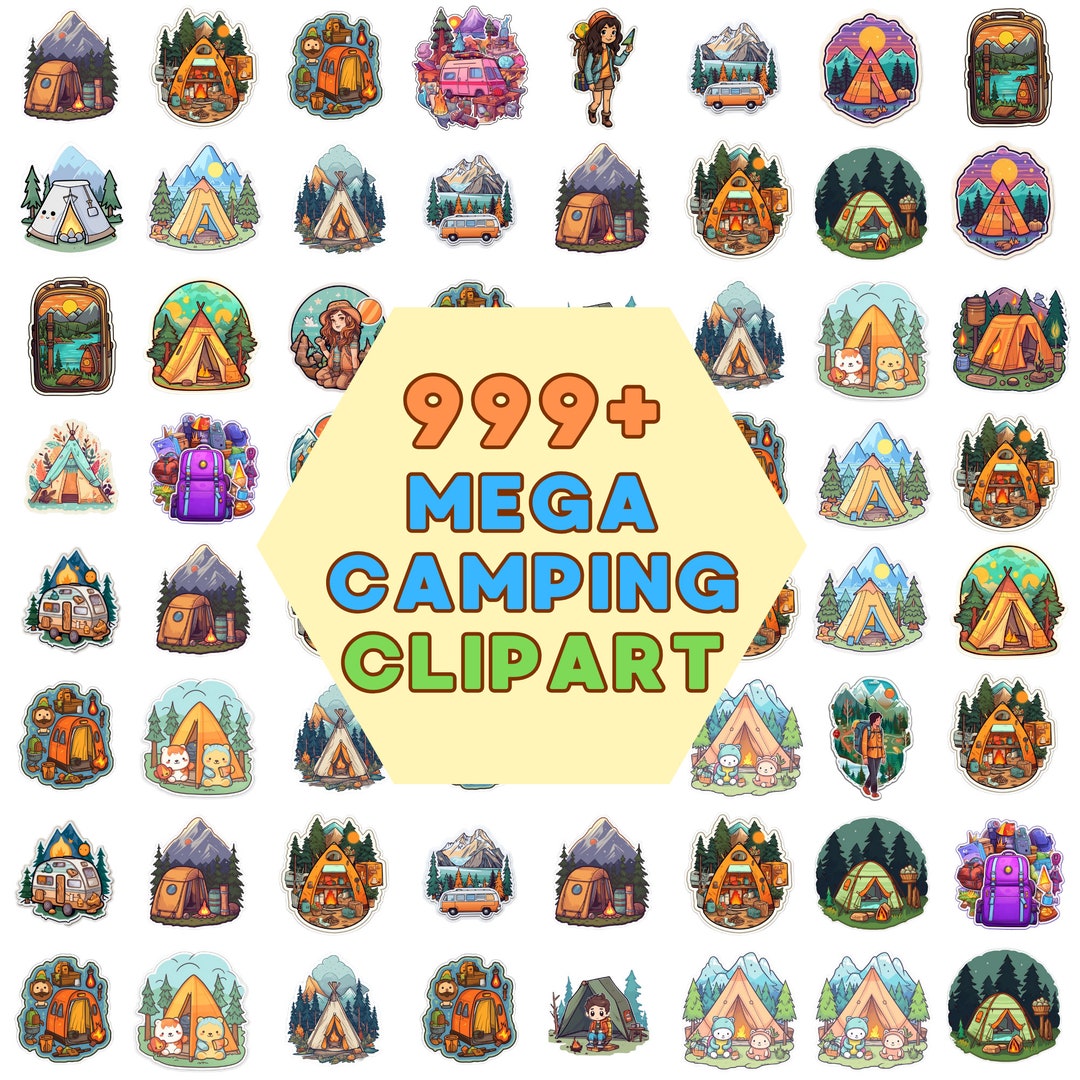 Camping Watercolor Bundle Png, Adventure Campers Clipart, Camping PNG ...