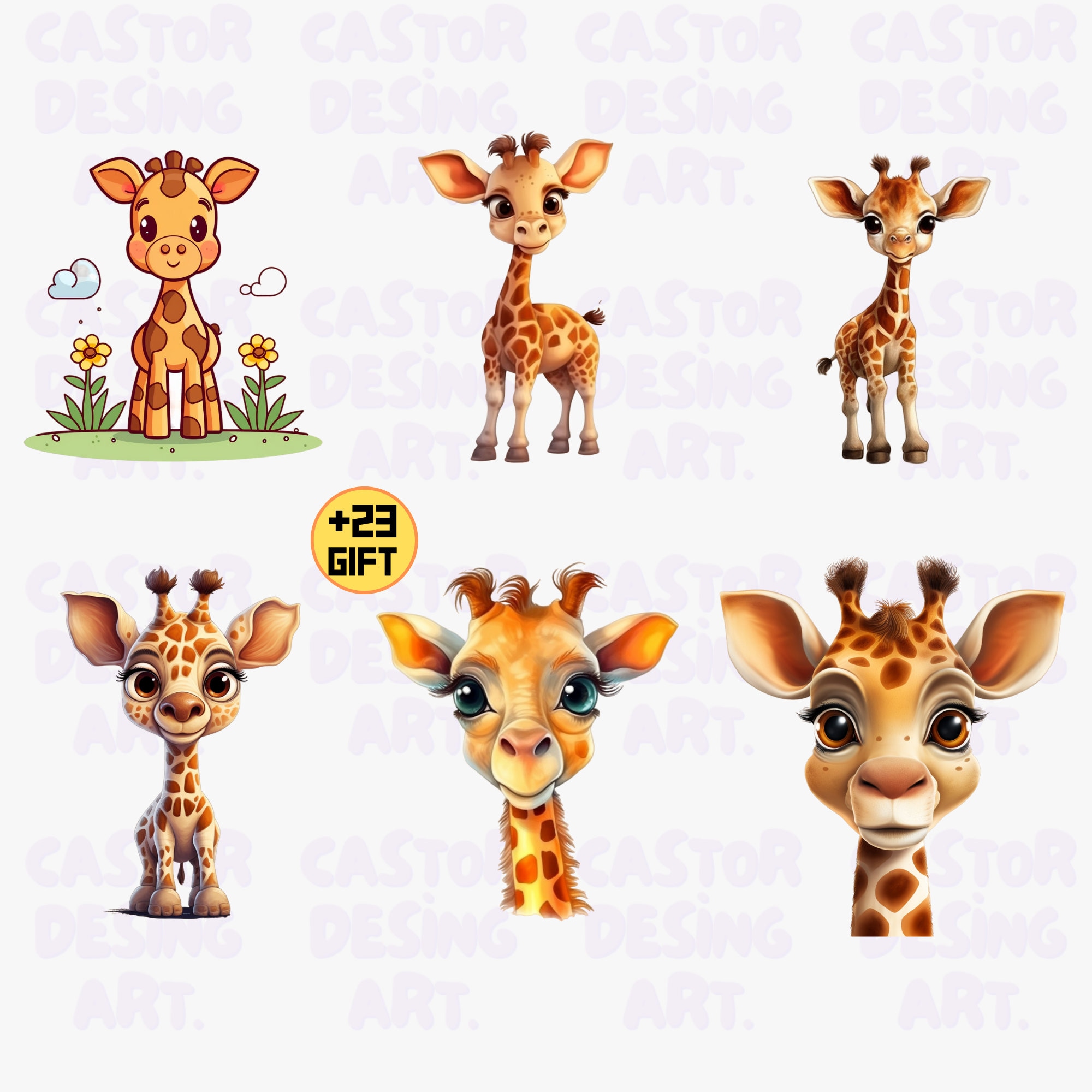 Baby Cute Giraffe Clipart Giraffe PNG Baby Animal Clipart - Etsy