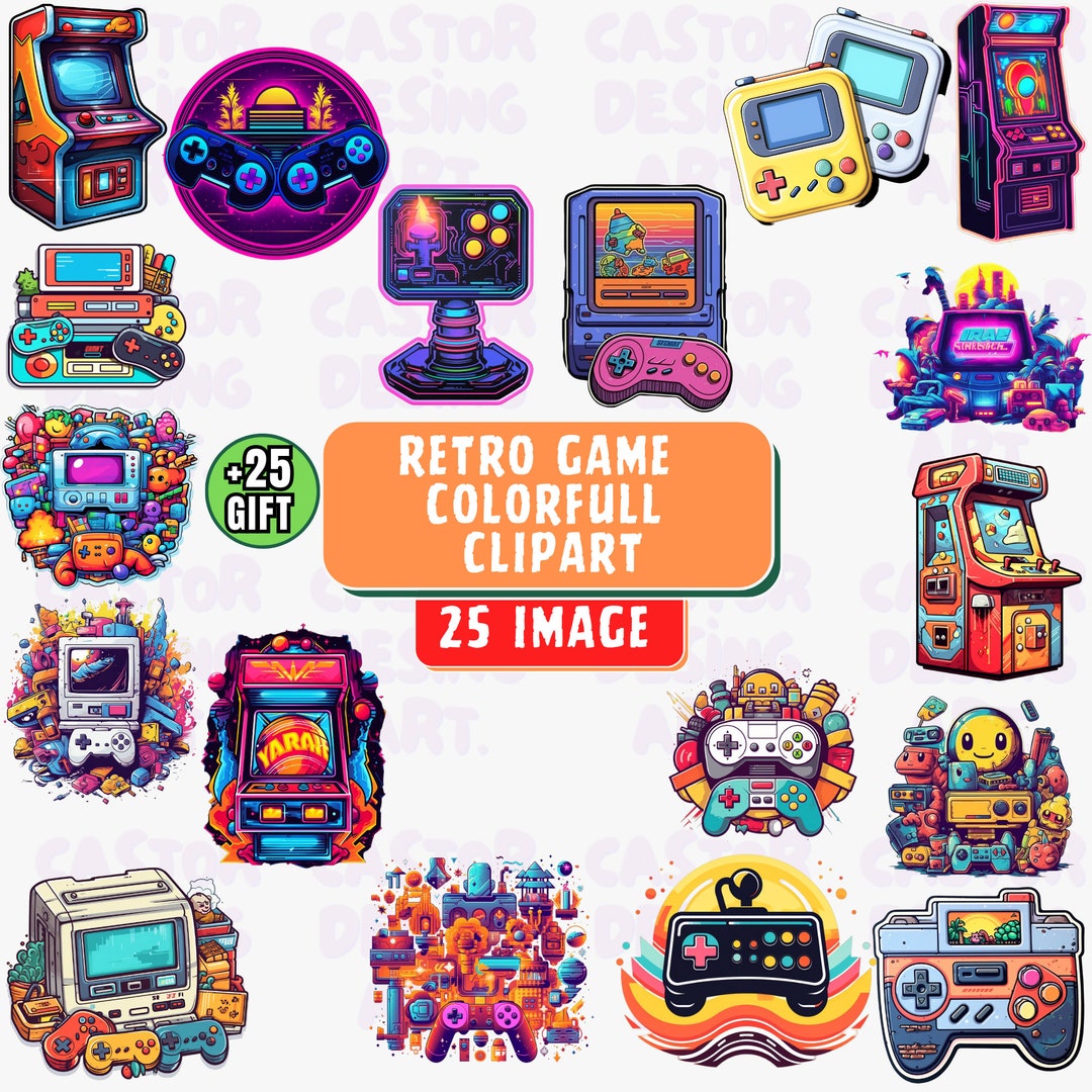 Arcade Games Clipart, Retro Gaming Fans, Arcade Machines, Video Game ...