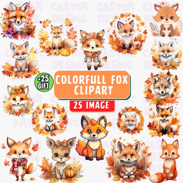 Fox Clipart - Etsy