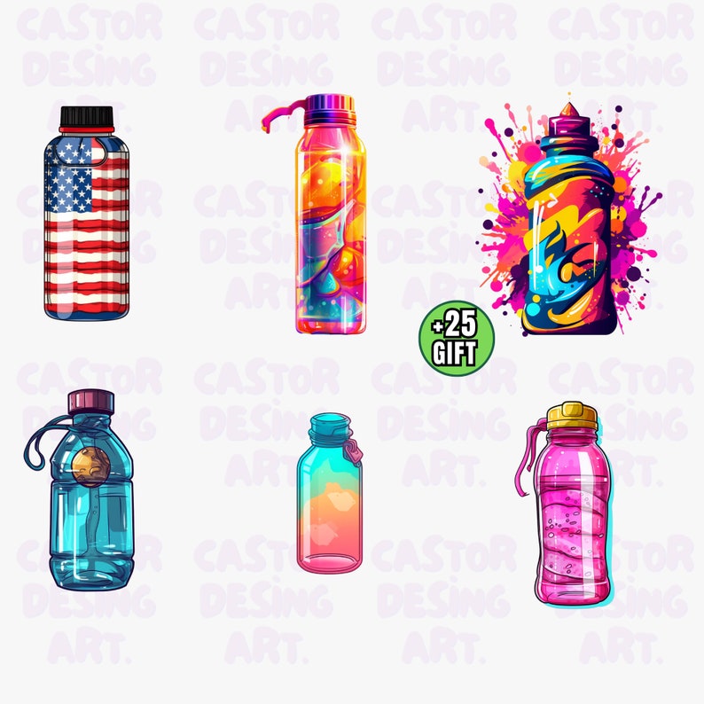 Water Bottle Clipart, Hydrate Digital Illustrations PNG, Fitness, Gym ...
