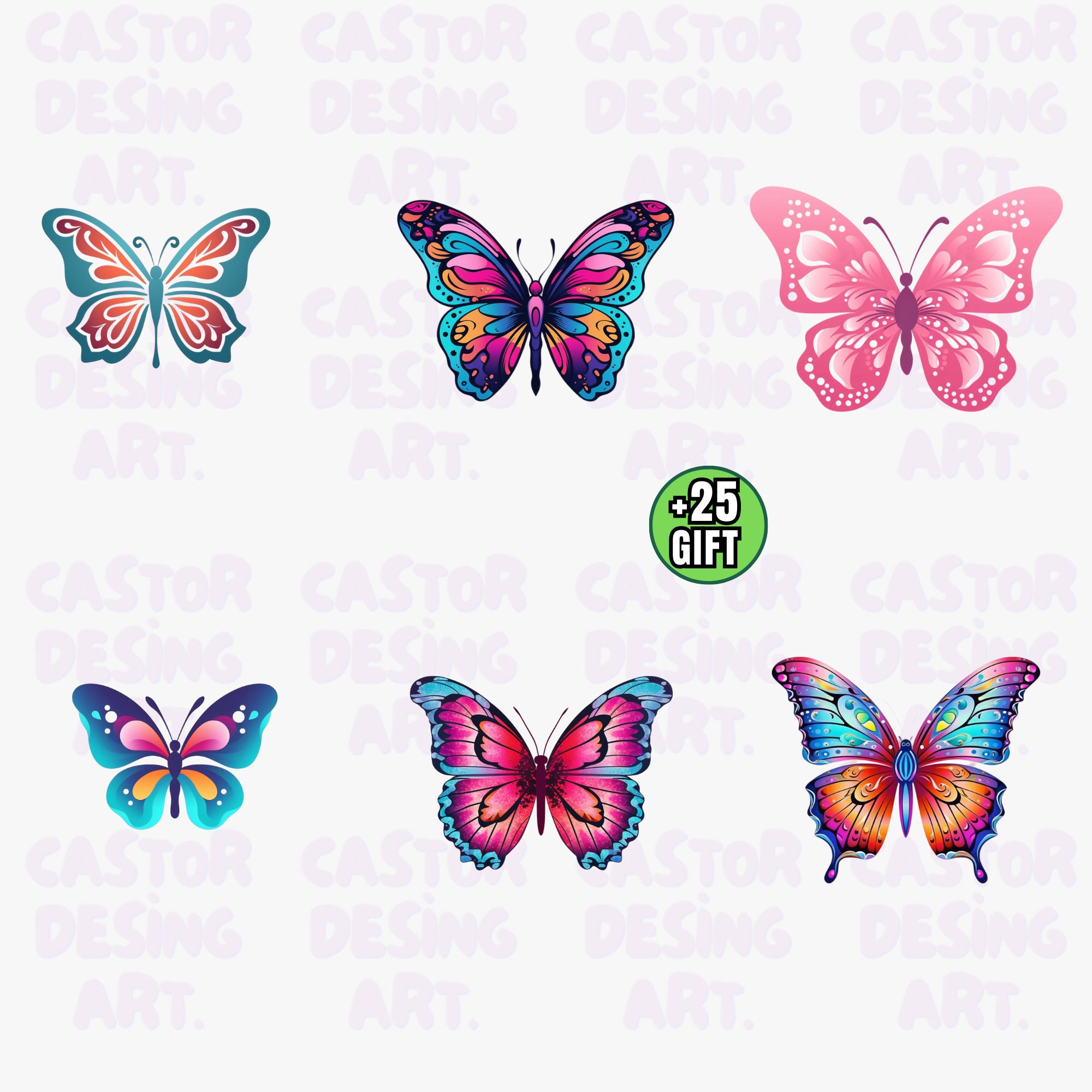 Butterfly Colorful Clipart Mega Bundle, Watercolor Butterflies ...