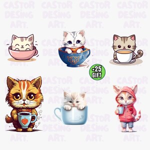 Cat Kitten Colorful Clipart, Kitten Cats Clipart Vector Graphic, Kitty ...