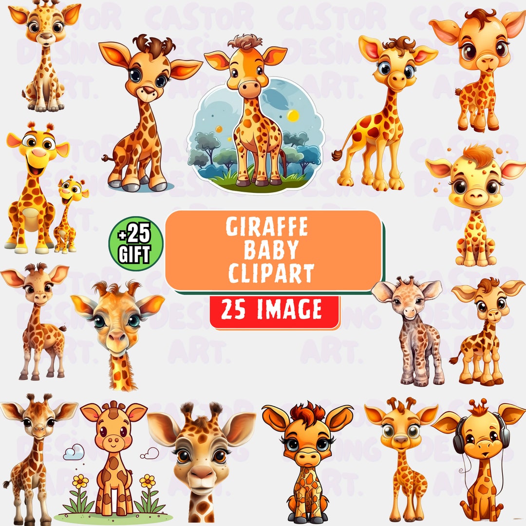 Baby Cute Giraffe Clipart, Giraffe PNG, Baby Animal Clipart, Safari ...