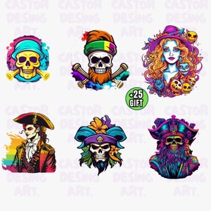 Pirate Colorfull Clipart, Pirate Clipart Bundle, Pirate Ship Clipart ...