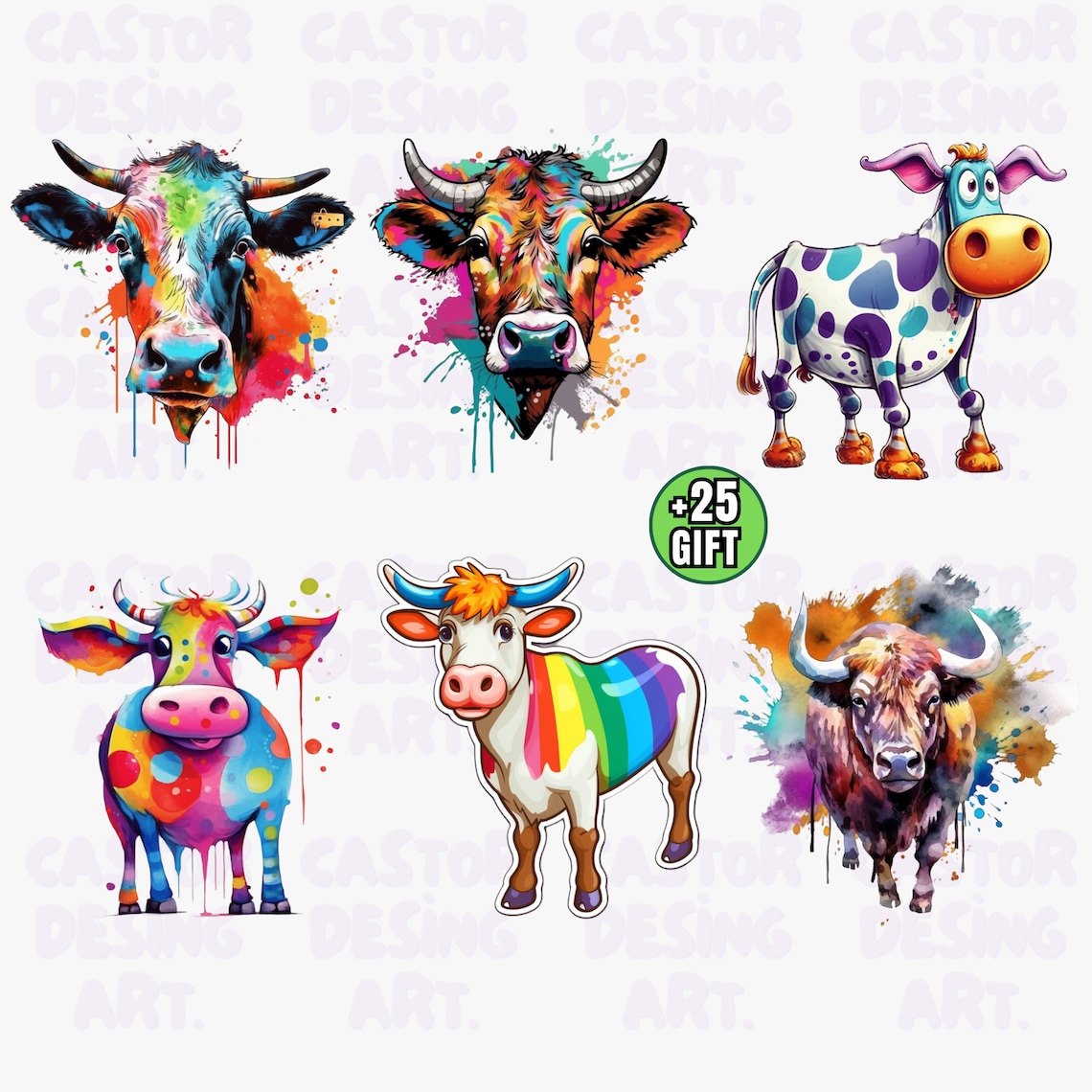 Colorful Cute Cow Clipart, Cute Cow PNG, Cow Clipart, Cow Clipart PNG ...