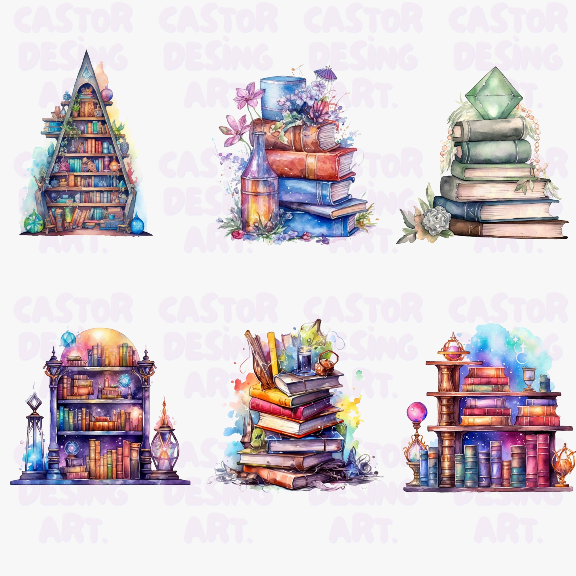Watercolor Cottagecore Books Clipart Floral Antique Book Png - Etsy
