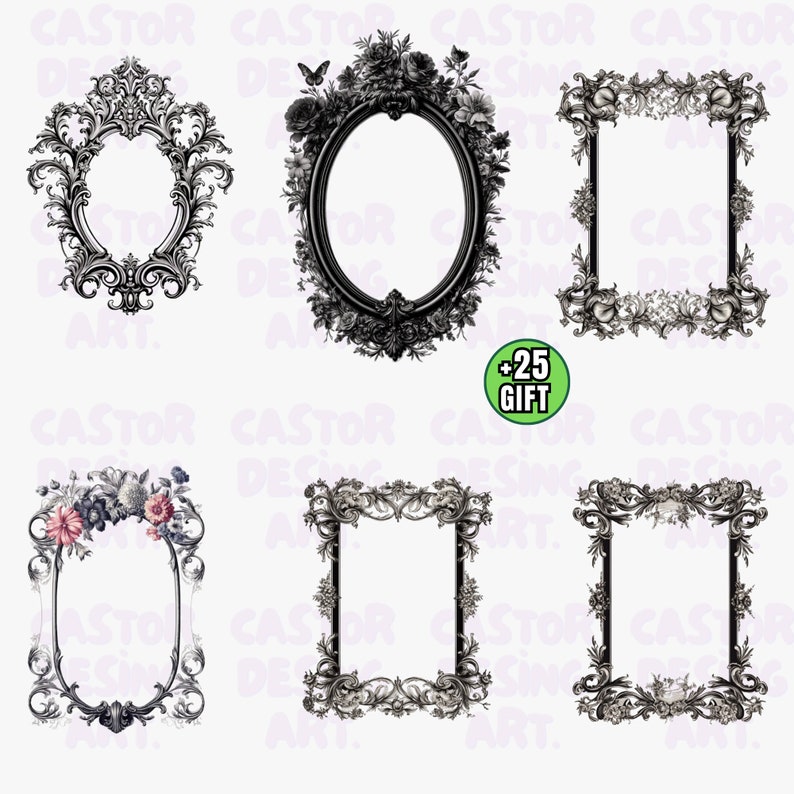 Vintage Antique Vintage Frames Clipart, Ornate Frames Clipart Printable ...