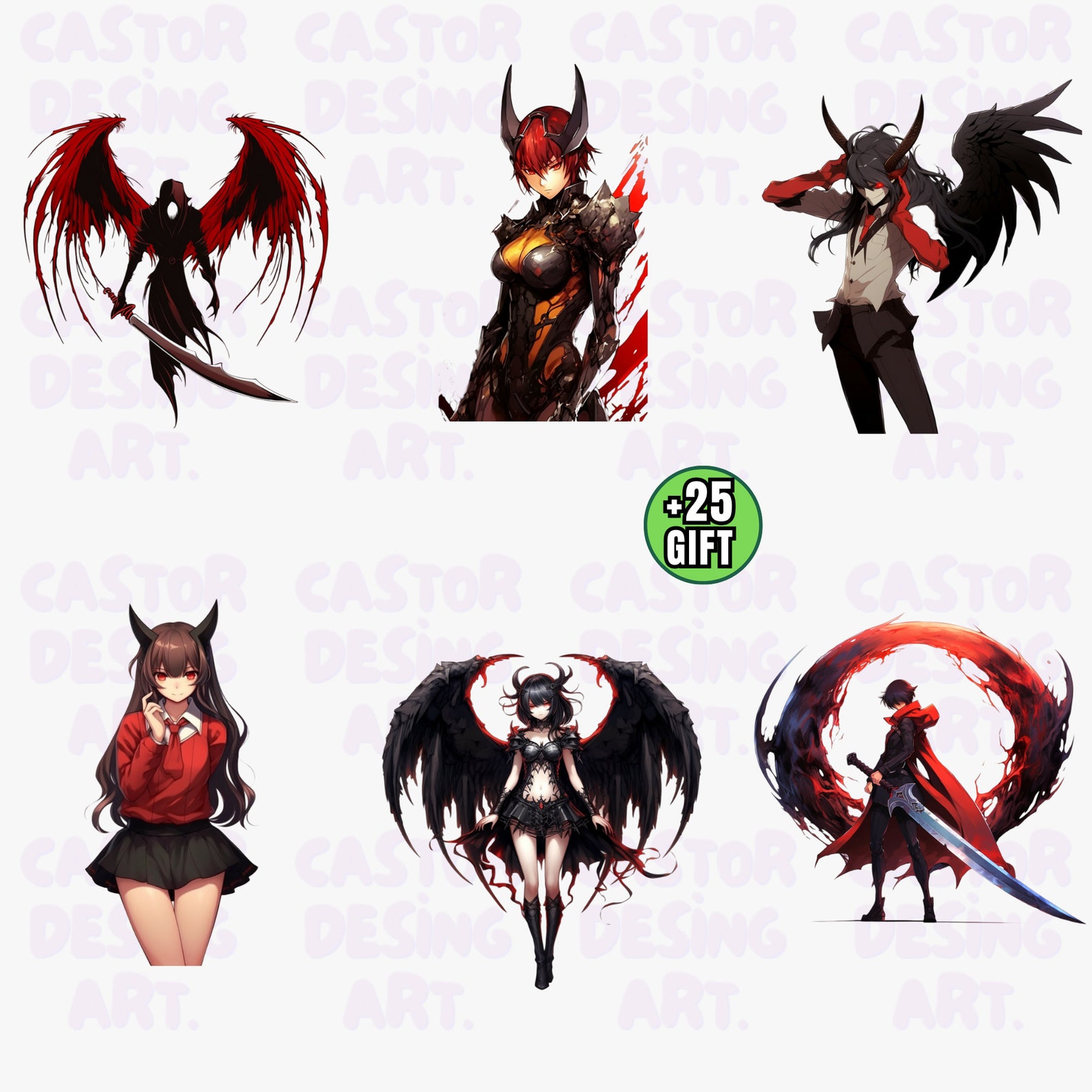 Anime Devil Clipart, Anime Demon Girl Clipart, Chibi Demon Fighters ...