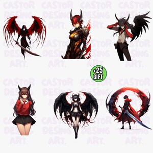 Anime Devil Clipart, Anime Demon Girl Clipart, Chibi Demon Fighters ...