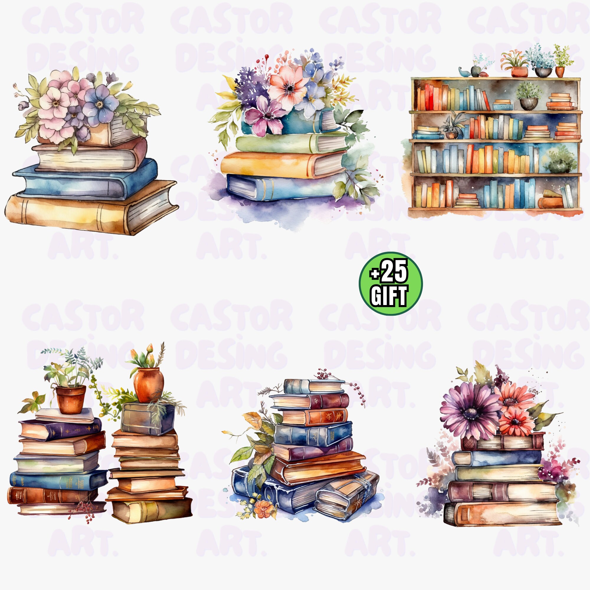 Floral Books Clipart, Book Lover Png, Reading Png, Bookworm Png ...