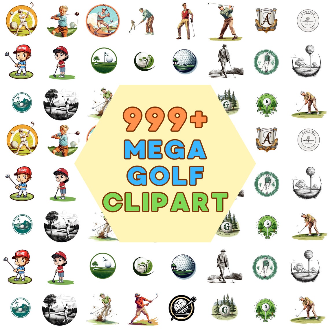 Watercolor Golf Clipart, Watercolor Clipart, Golf Club PNG, Golfer ...