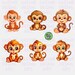 Monkeys Cute Watercolor Clipart Bundle Jungle Animals Cute - Etsy