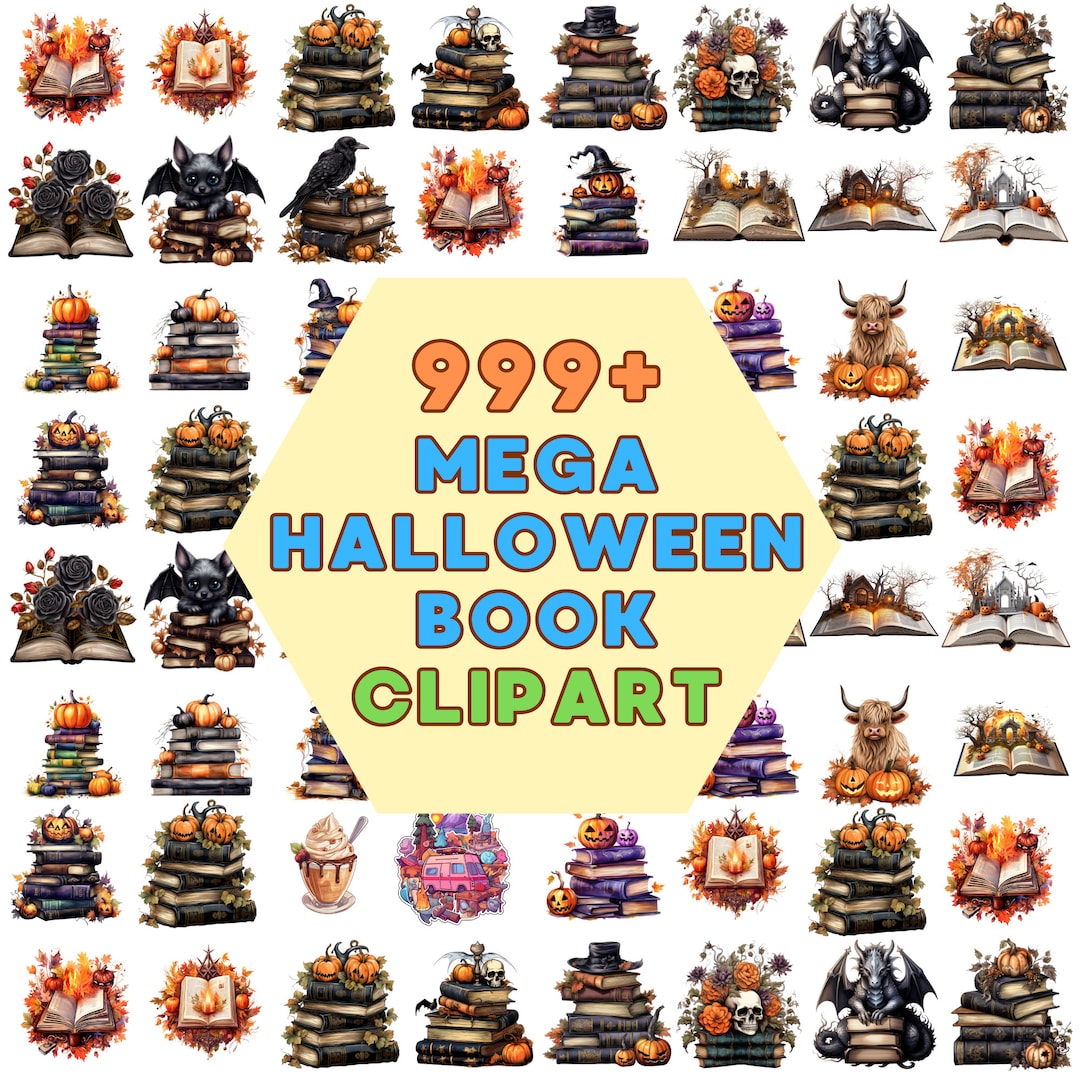 1000+ Halloween Book Bundle Clipart, Book Clipart,bookish Png, Book ...