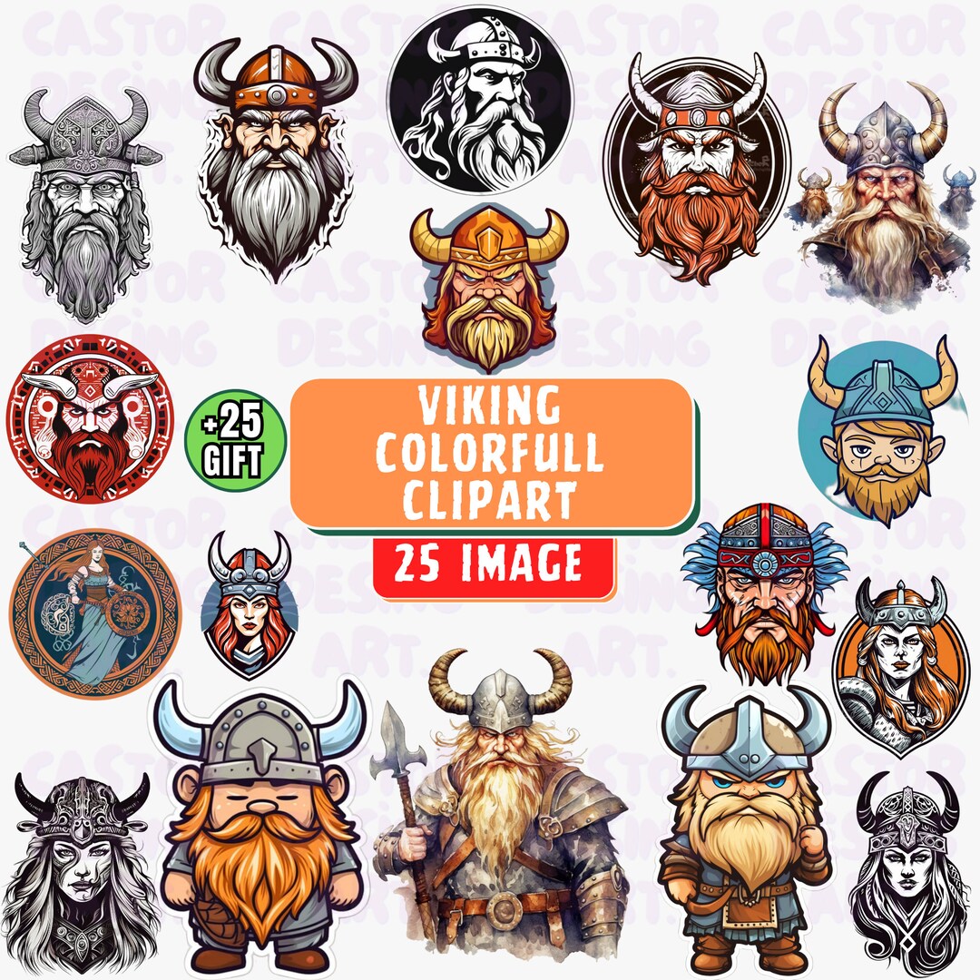 Watercolor Viking Clipart, Nordic Pagan Norse Axe Shield Helmet Vikings ...