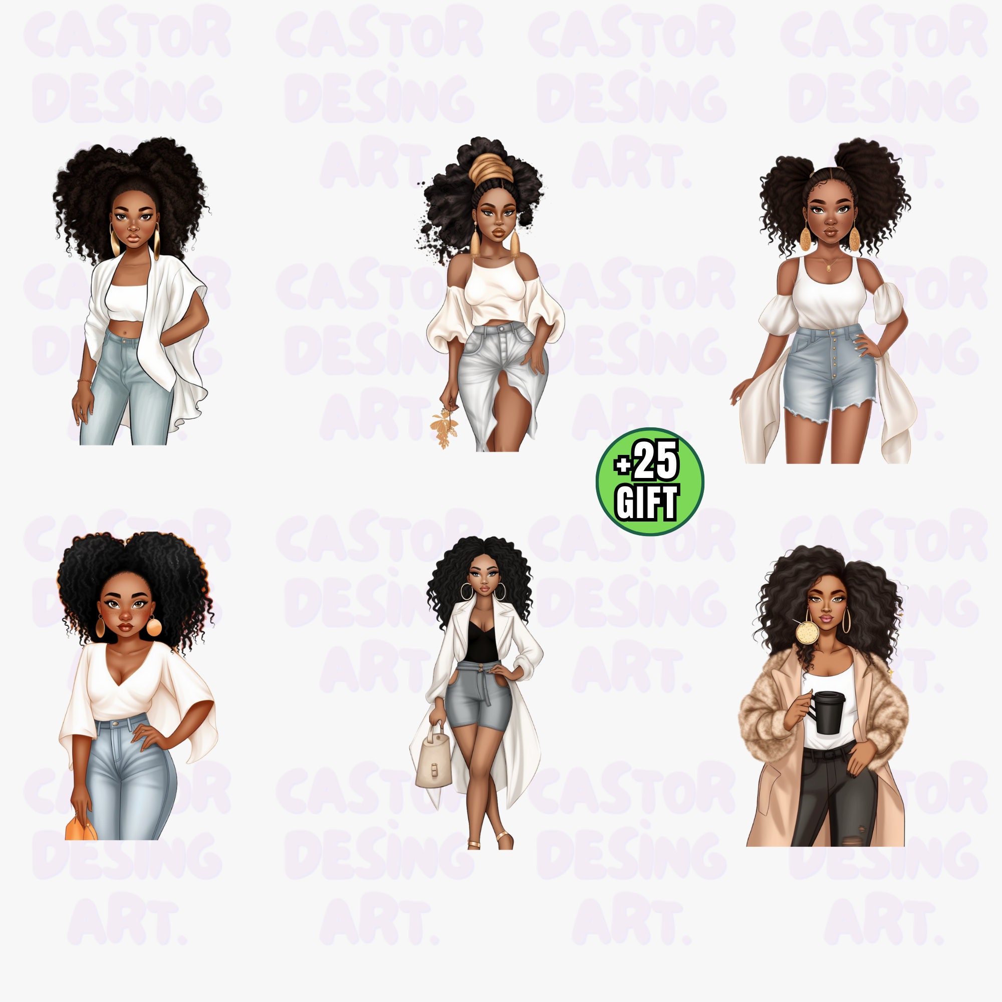 Black Woman Party Clipart, Black Girl Magic Clipart, Glamorous Black ...