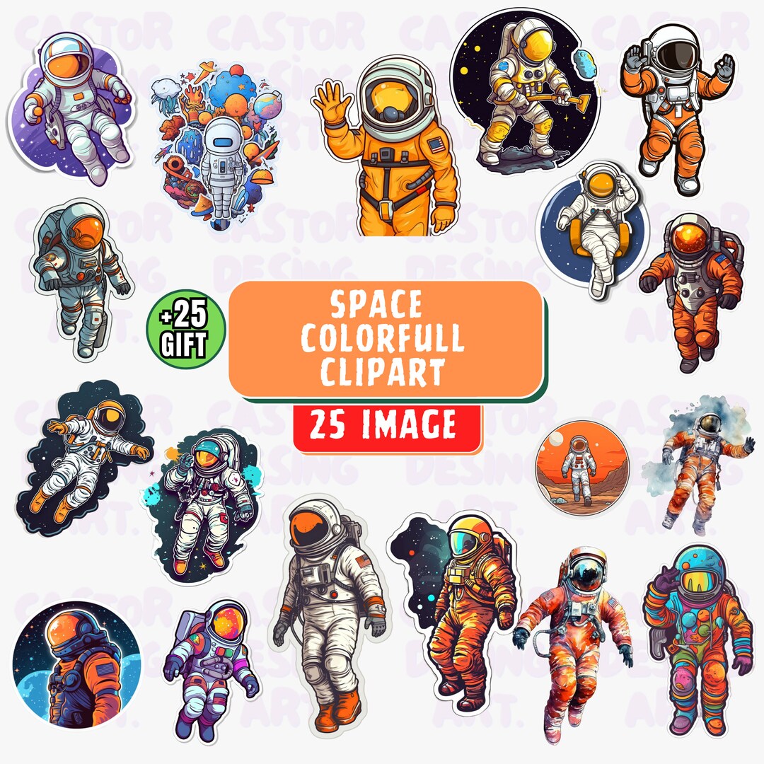 Space Rainbow Watercolor Cliparts, Space Adventure, Cosmos, Clouds ...